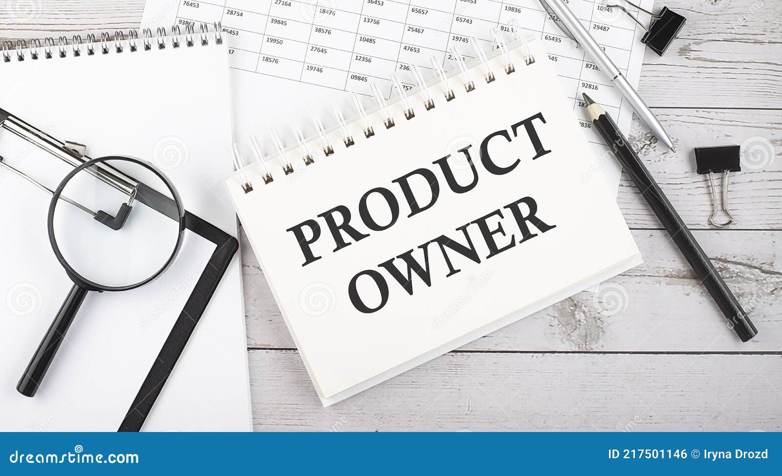 PRODUCT OWNER . Text Written on Notepad with Office Tools and Documents ...