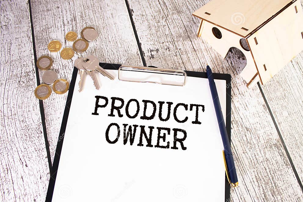 PRODUCT OWNER . Text Written on the Notepad with Office Tools and ...