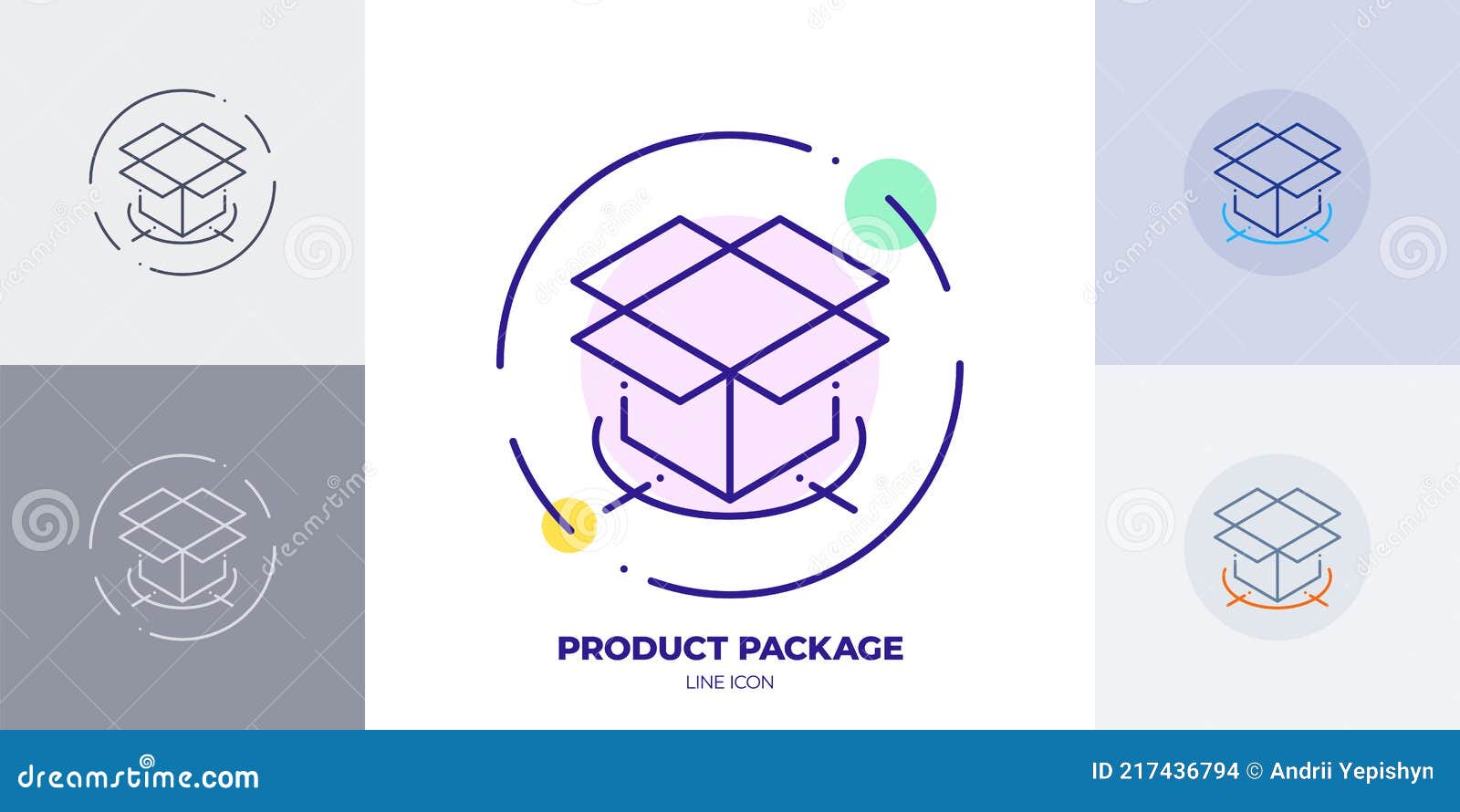 Product Package Box Line Art Vector Icon. Outline Symbol of 3d Package ...