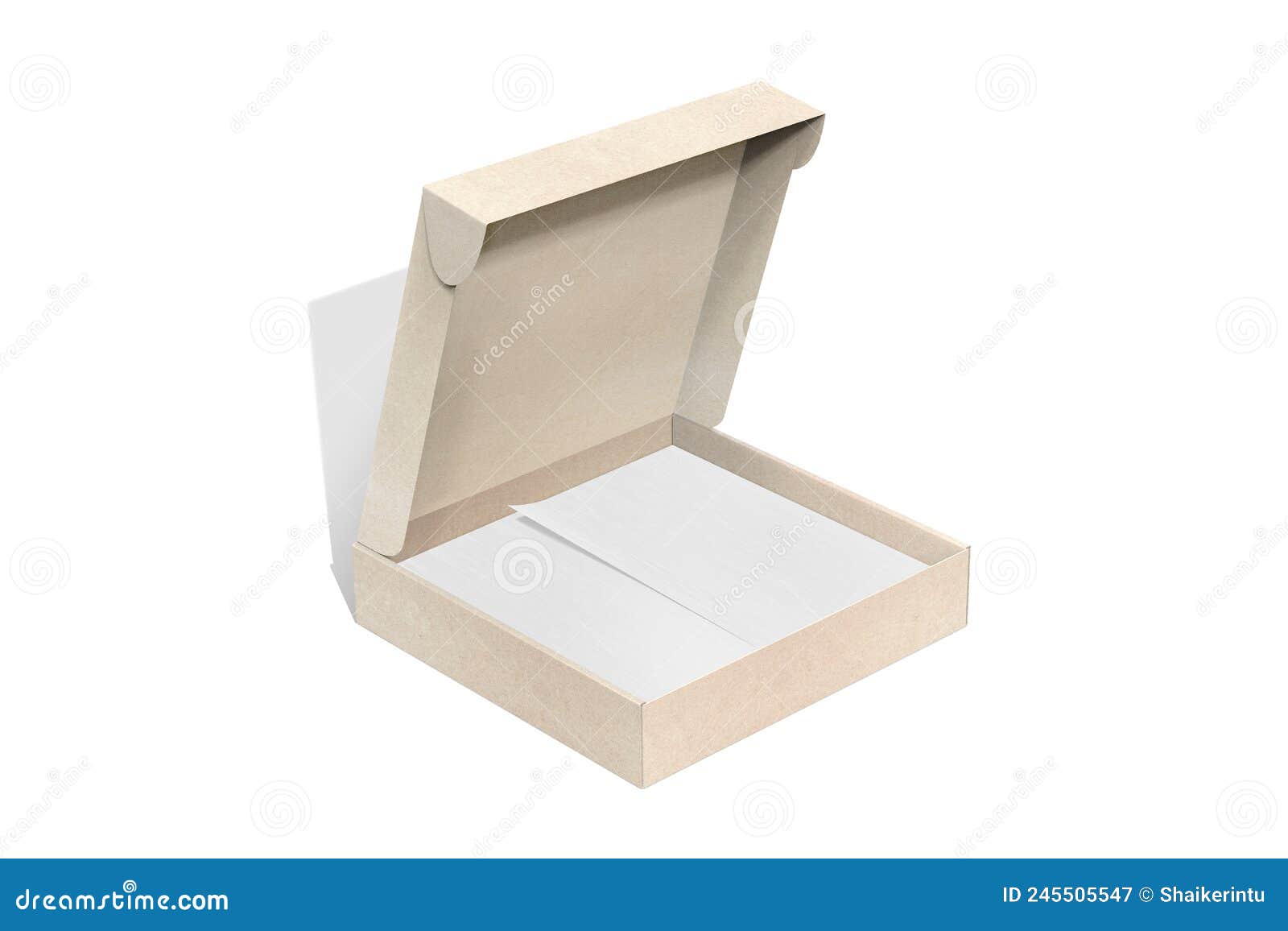 Product Packaging Box with Open Lid on White Background. 3D Rendering ...