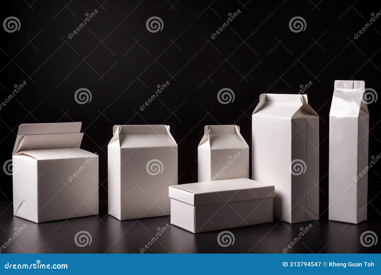 Product Packaging Mockup Photo of Set of White Box Tall Shape Stock ...