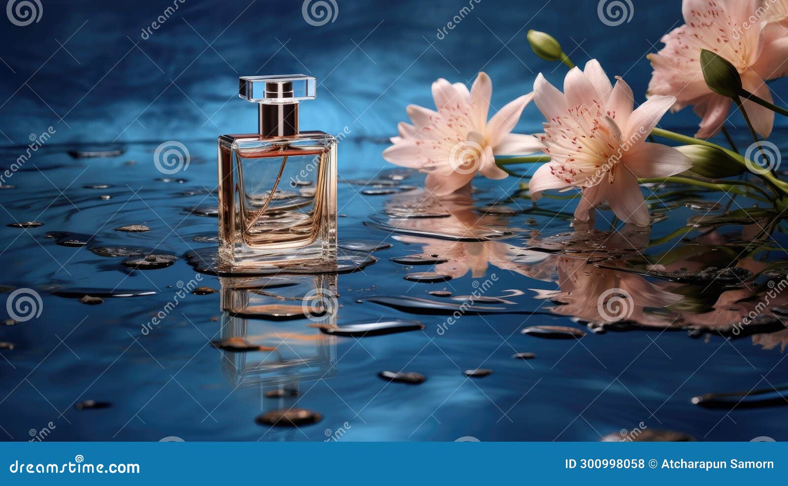 Product Photo of a Perfume Floating on the Water Surface, AI Generative ...