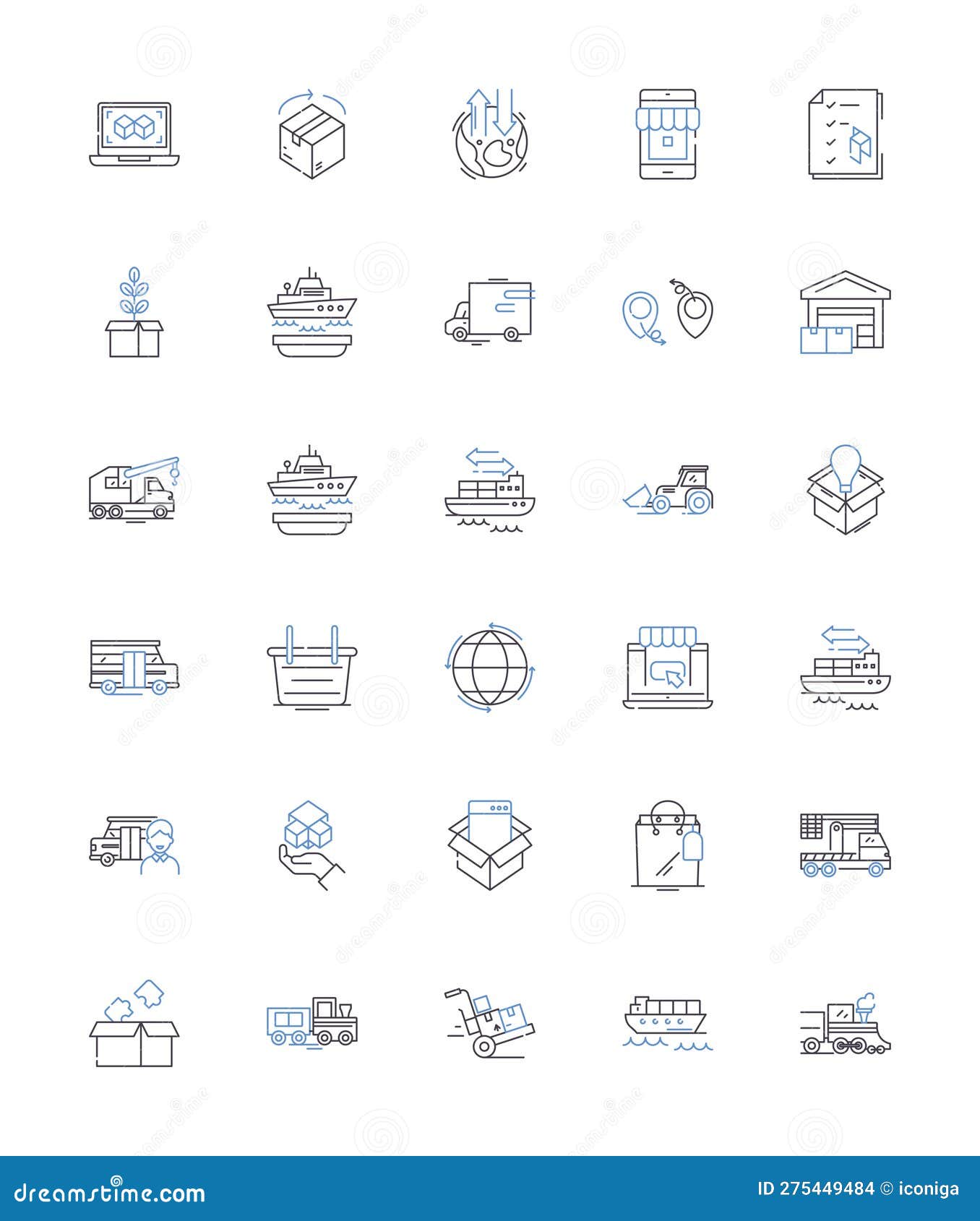 Product Pipeline Line Icons Collection. Innovation, Development ...