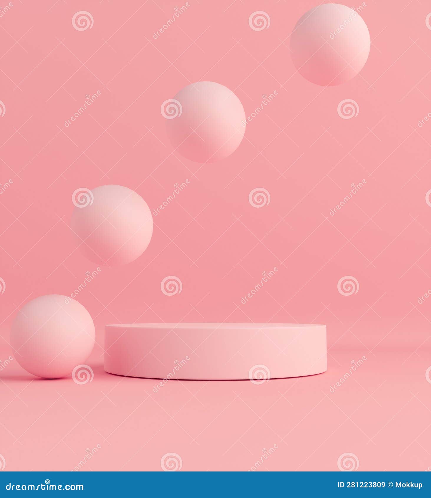 Product Podium - Pink Podium, Pink Background. 3D Illustration Stock ...