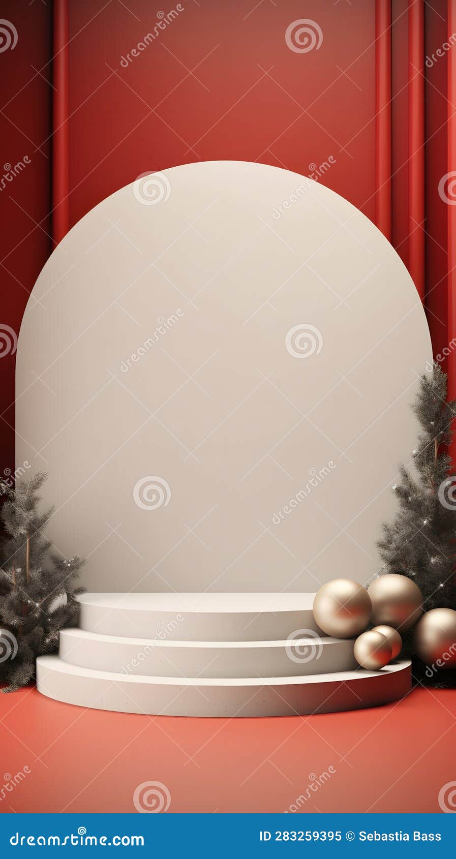 Product Podium Stand with Christmas Theme Background Stock Illustration ...