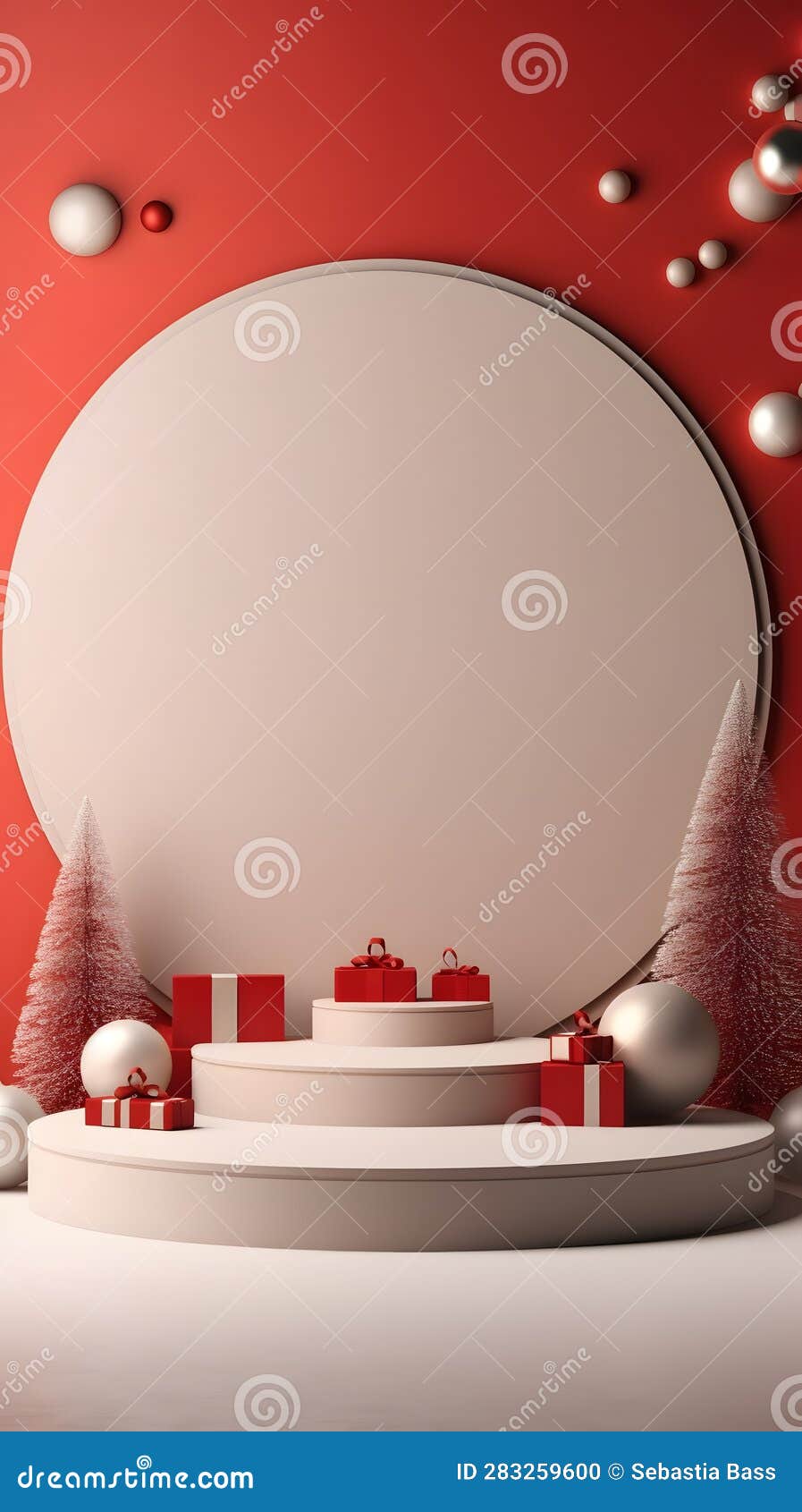 Product Podium Stand with Christmas Theme Background Stock Illustration ...