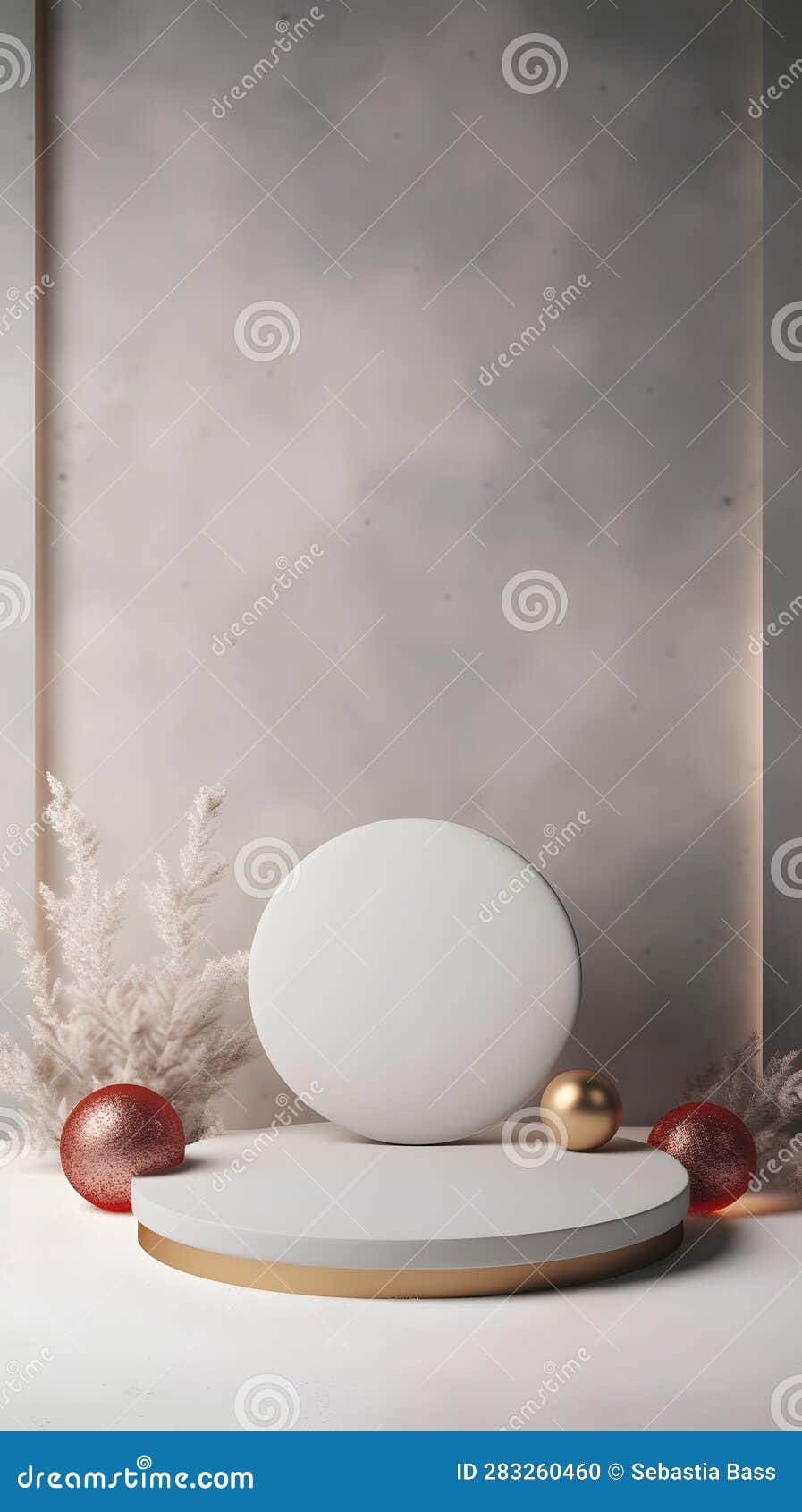 Product Podium Stand with Christmas Theme Background Stock Illustration ...