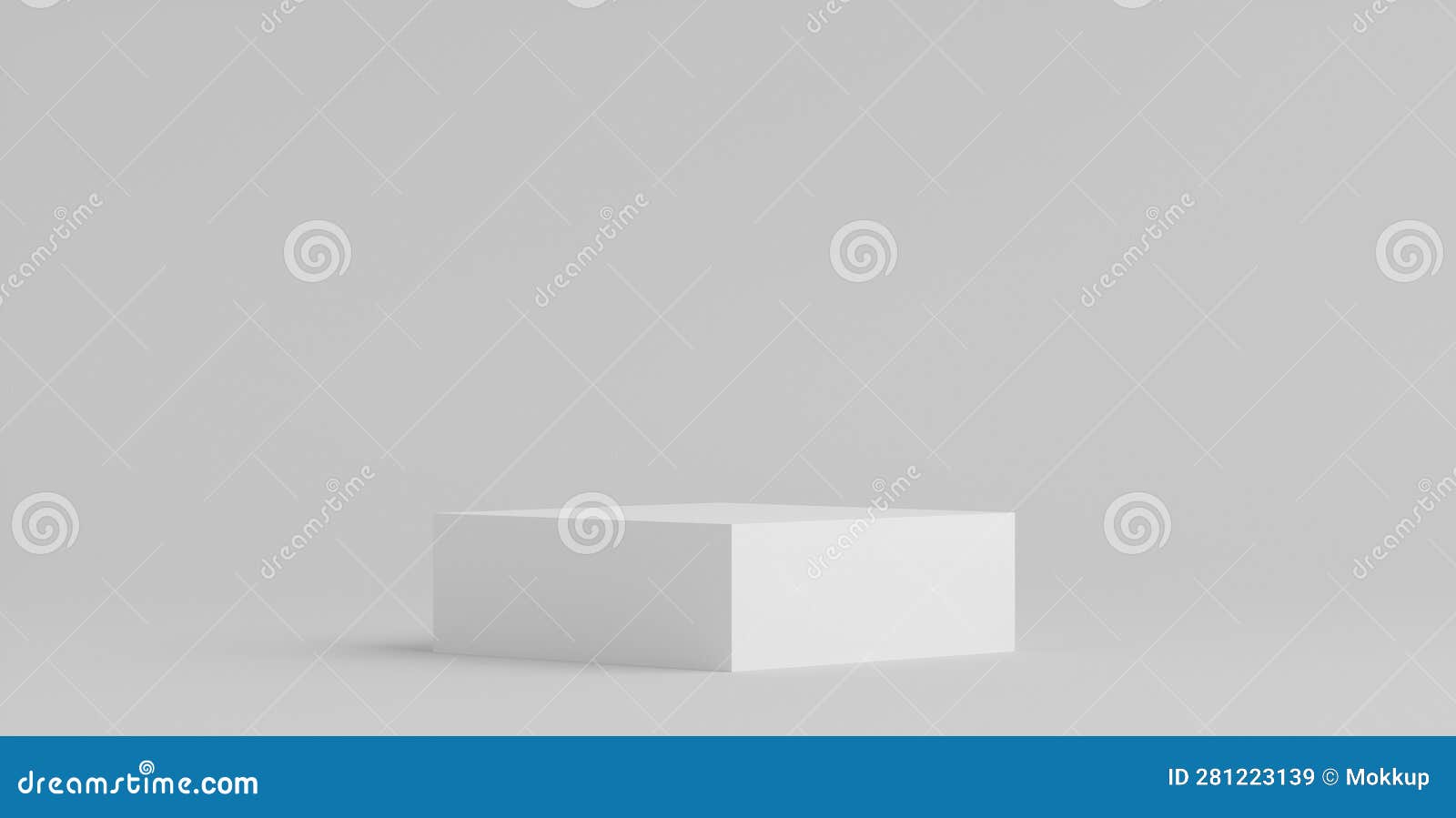 Product Podium - White Square Podium, White Background. 3D Illustration ...
