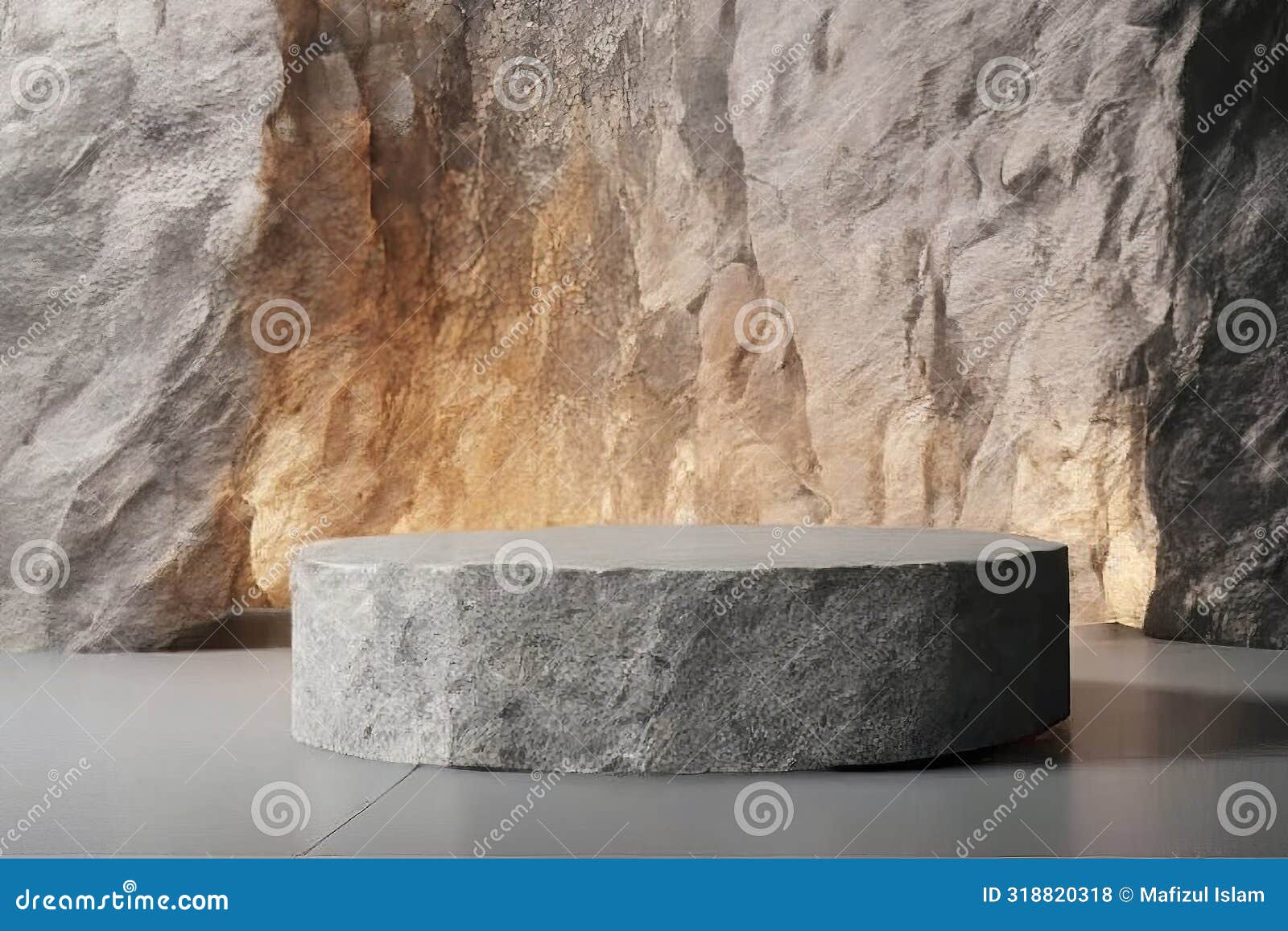 Product Presentation Background Featuring a Podium Made of Rock ...