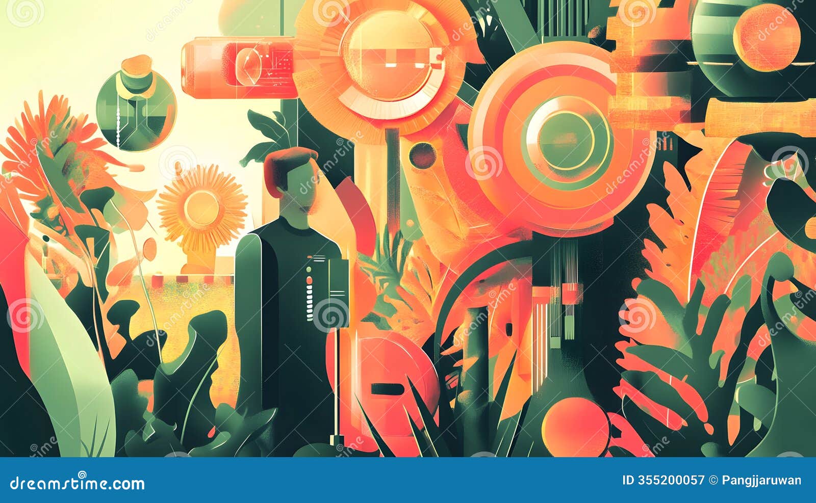 A Product Prototype Mockup with Graphic Design Elements, Including ...