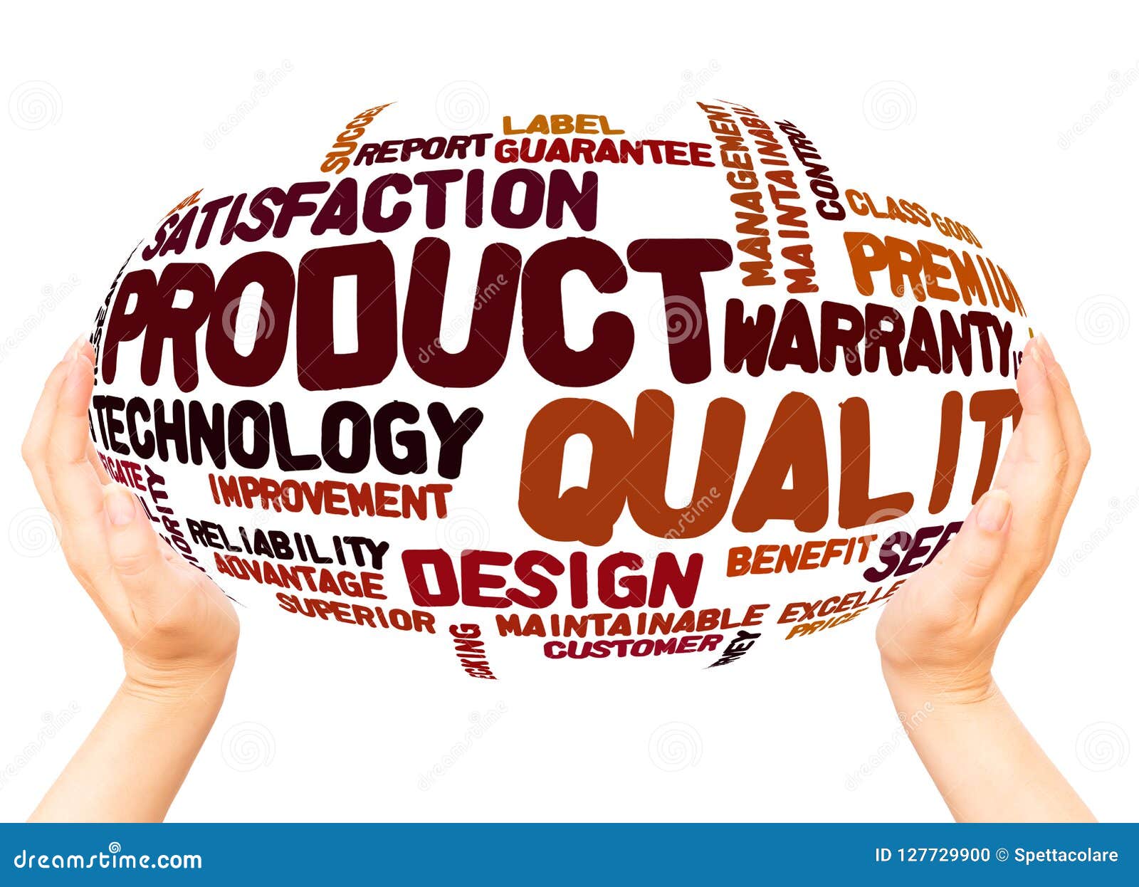 Product Quality Word Cloud Hand Sphere Concept Stock Photo - Image of ...