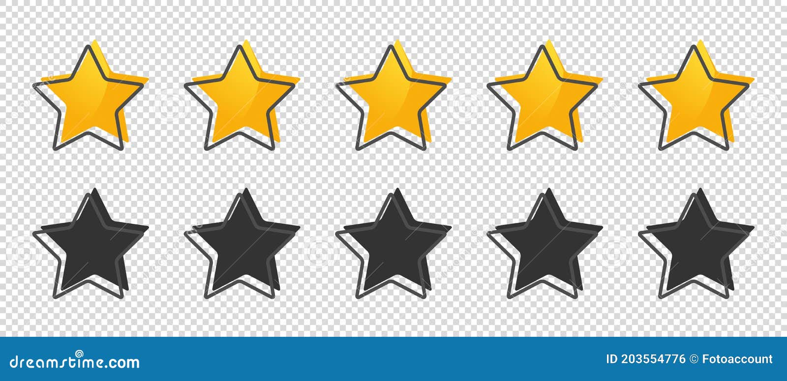 Product Rating Stars Set - Different Vector Illustrations - Isolated on ...