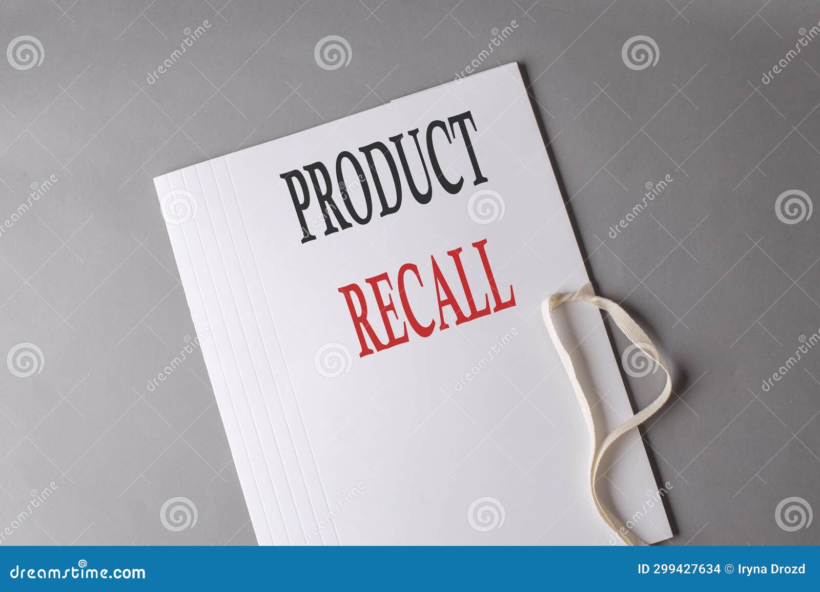 PRODUCT RECALL Text on White Folder on Grey Background Stock Photo ...