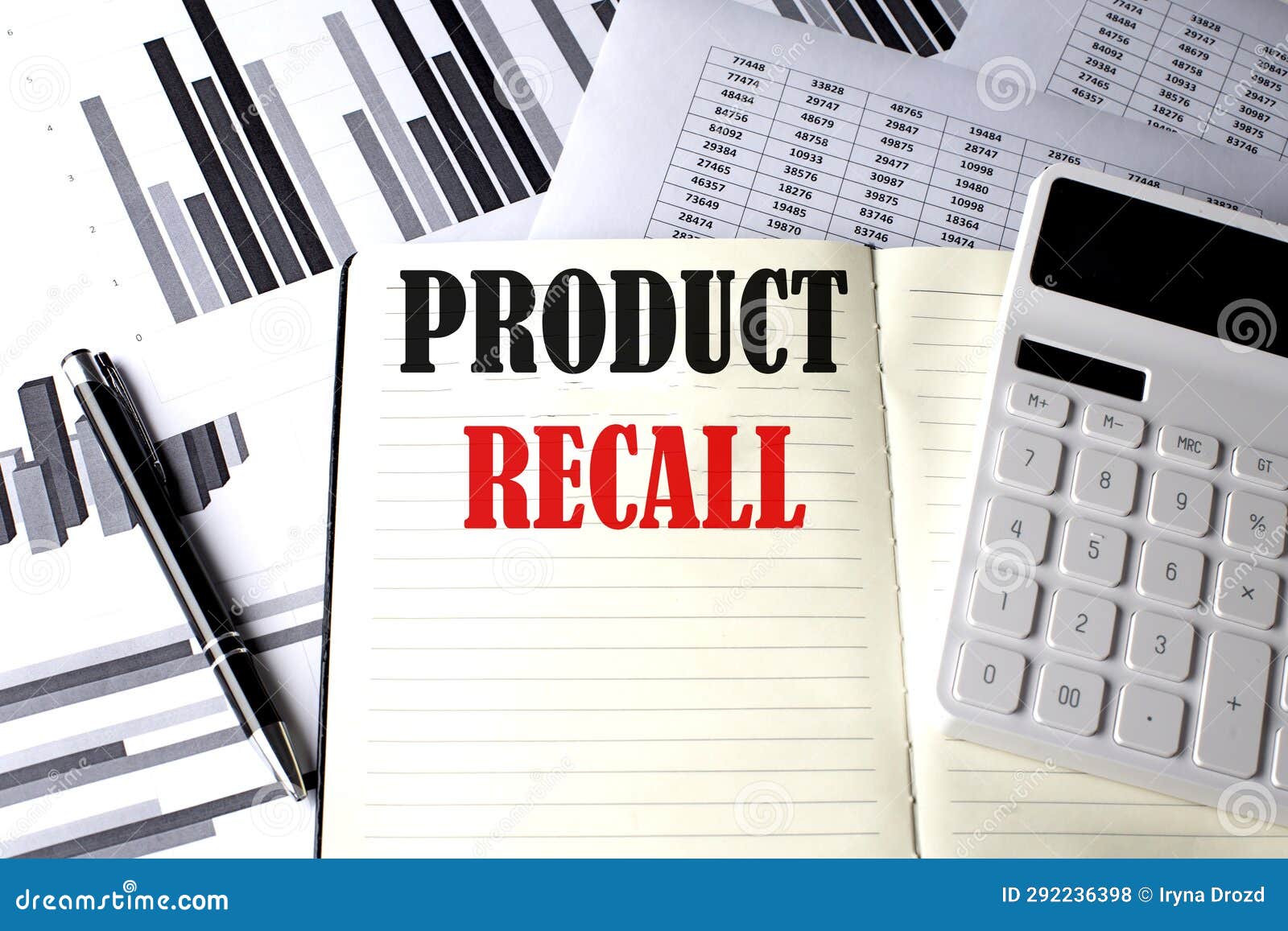 PRODUCT RECALL Text Written on a Notebook on Chart and Diagram Stock ...