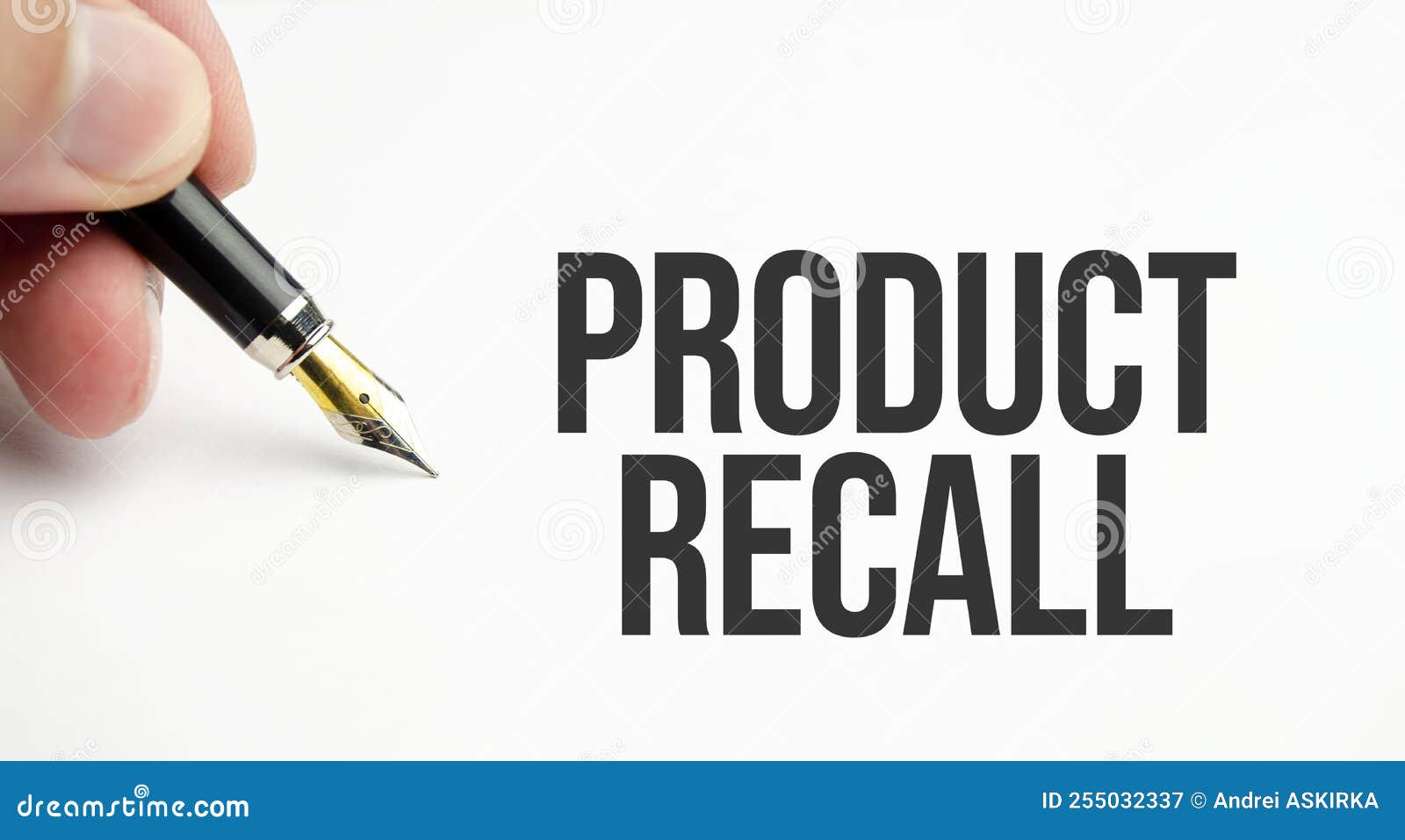 PRODUCT RECALL Words on Pen and Paper Stock Image - Image of economic ...