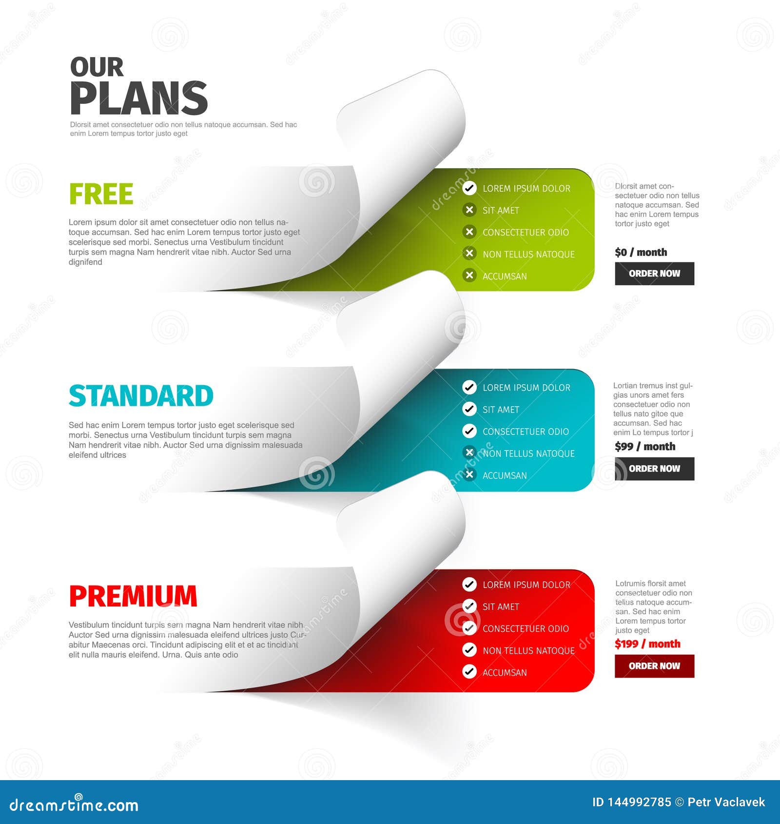 Product / Service Plan Price Comparison Table Stock Vector ...