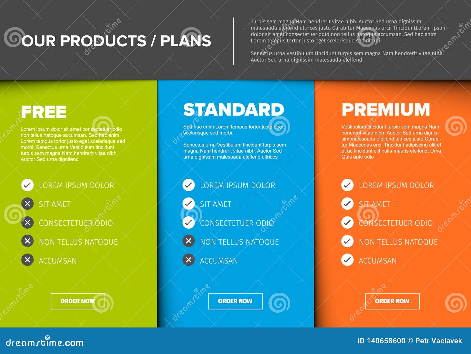 Product / Service Price Comparison Table Stock Vector - Illustration of ...