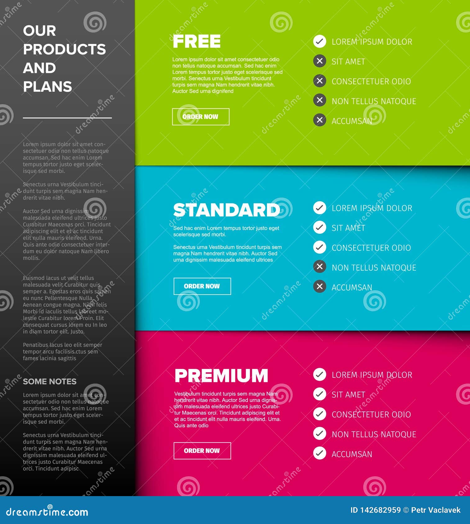 Product / Service Price Comparison Table Stock Vector - Illustration of ...