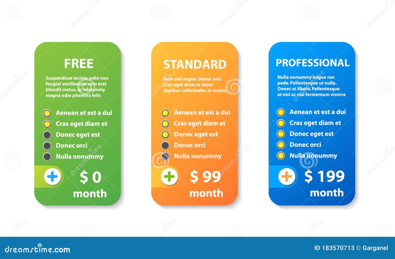Product and Services Three Price Variation Banners - Vector Stock ...