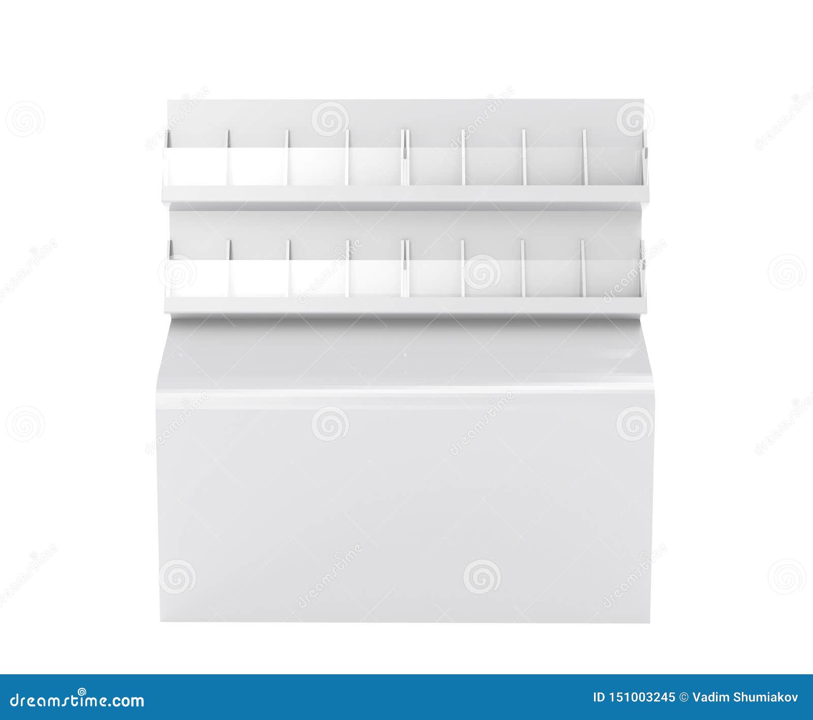 Product Shelf Display Mock-up. 3D Rendering Stock Illustration ...
