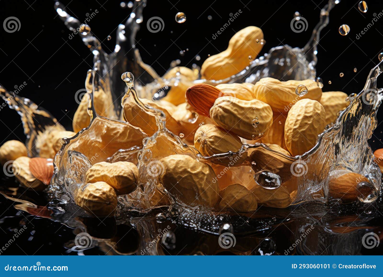 Product Shoot of Ground Nut in Water Stock Illustration - Illustration ...