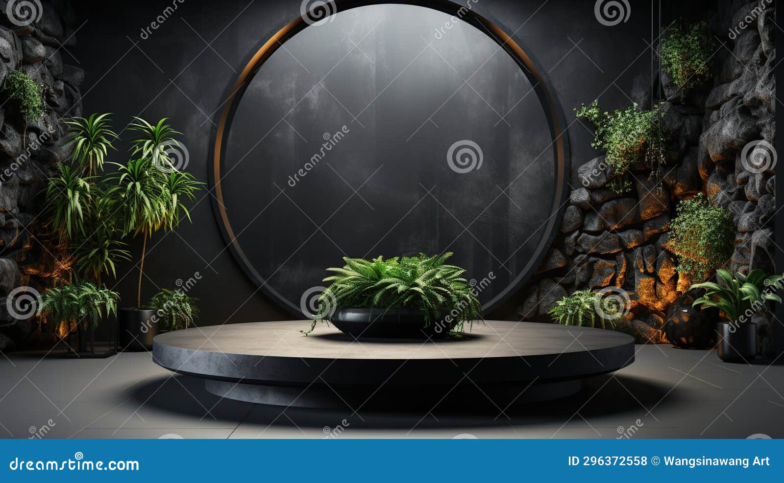 Product Showcase with Spotlight. Black Studio Room Background Stock ...