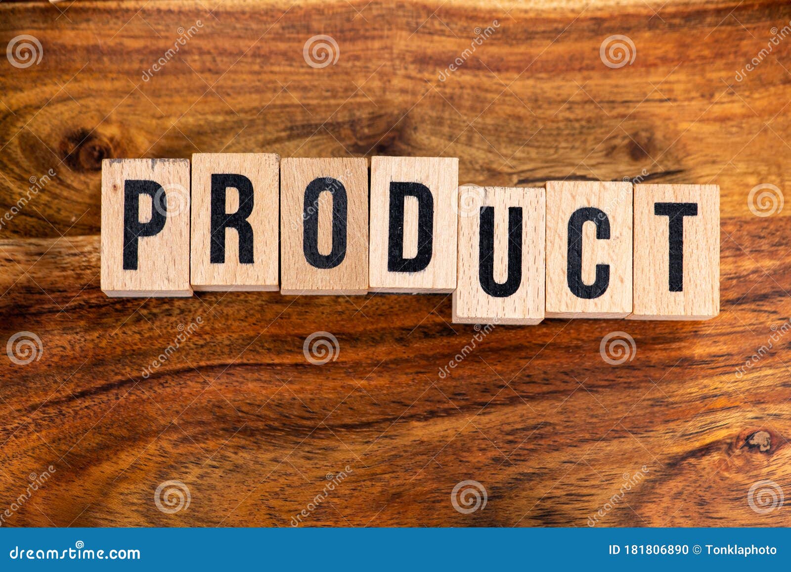 ` PRODUCT ` Text Made of Wooden Cube on Wooden Background Stock Photo ...