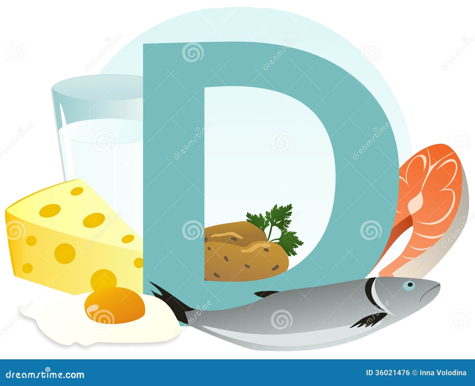 Producten Die Vitamine D Bevatten Stock Illustratie - Illustration of ...