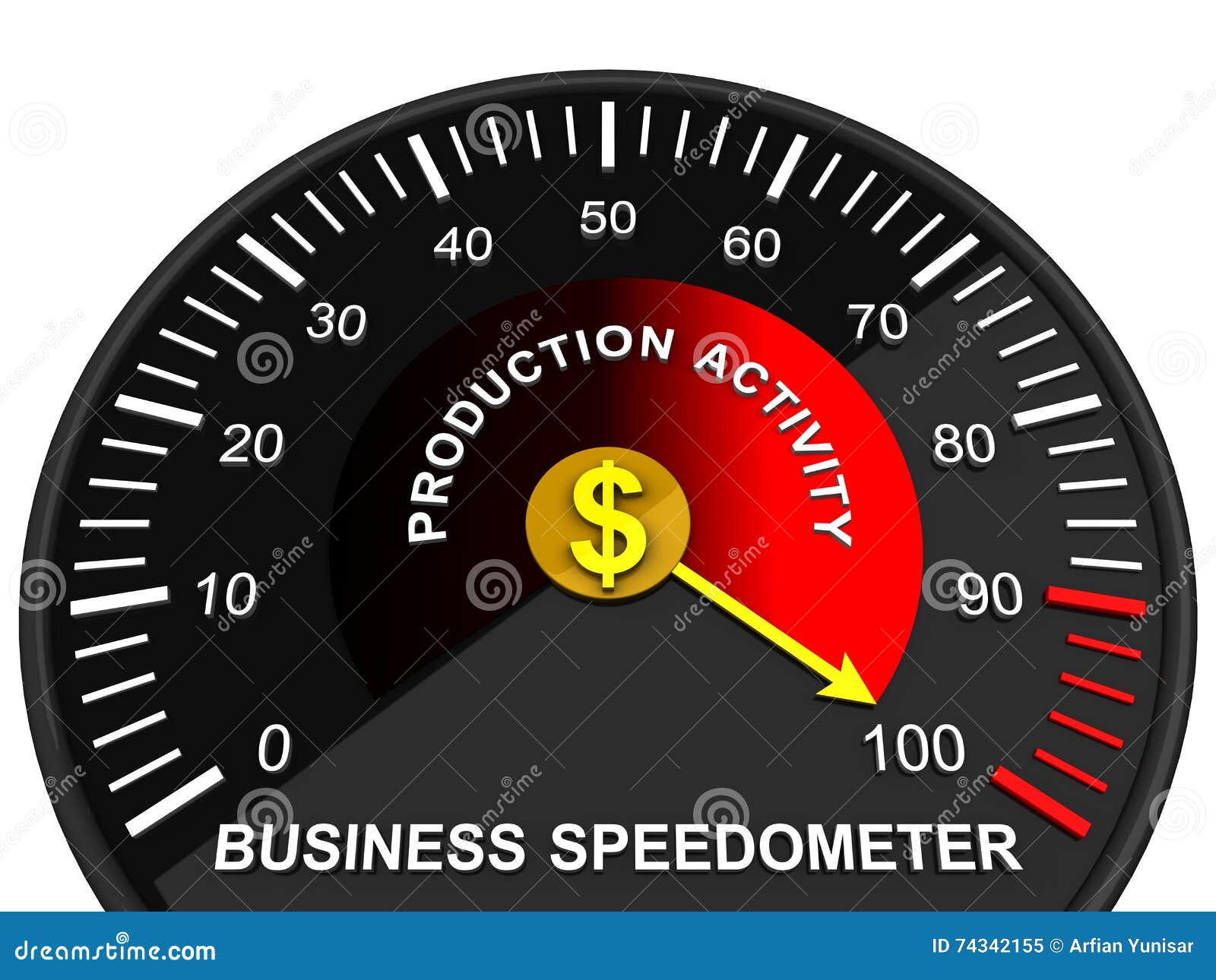 Production Activity Speedometer Stock Illustration - Illustration of ...