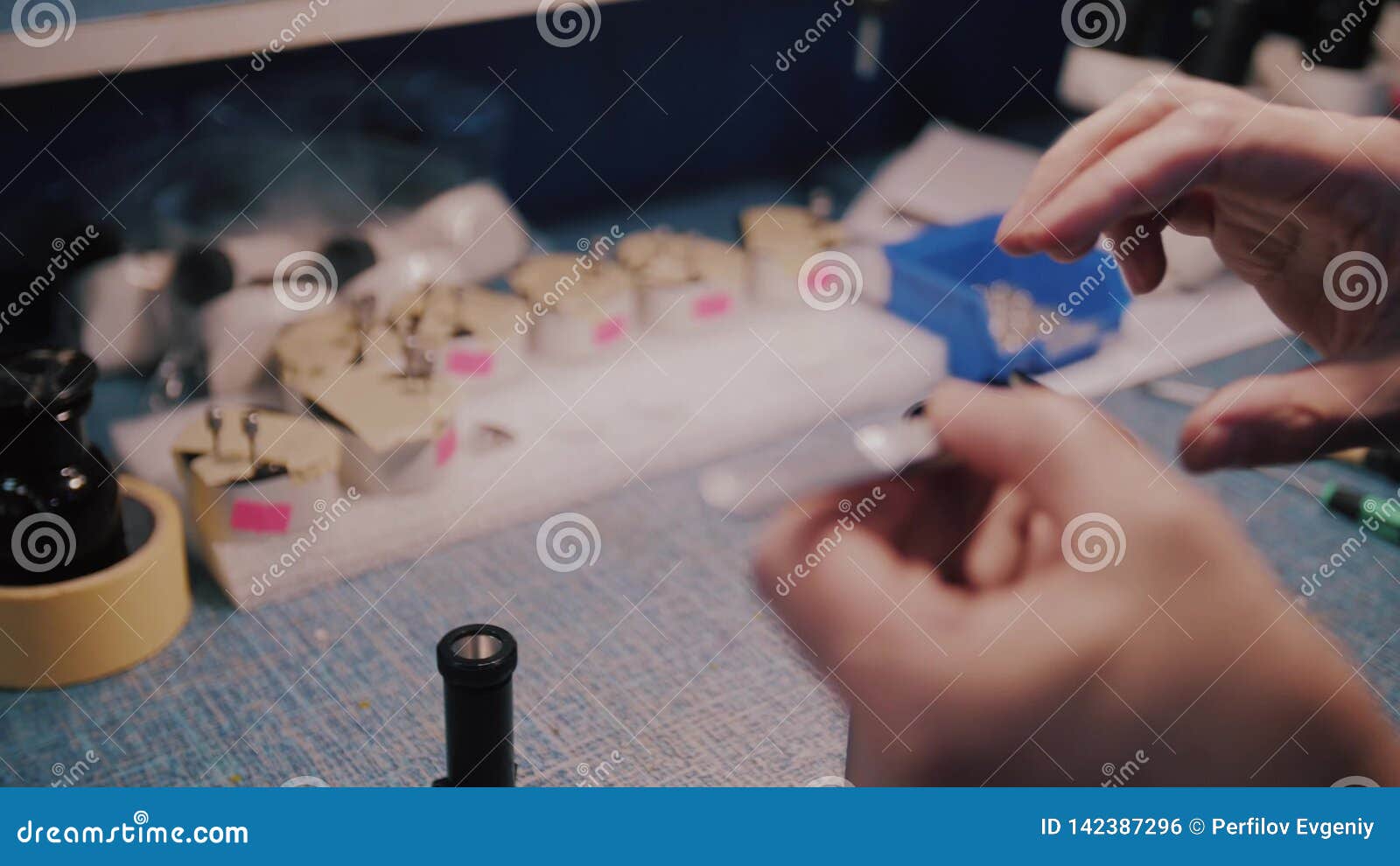 Production and Assembly of the Microscope Stock Footage - Video of ...