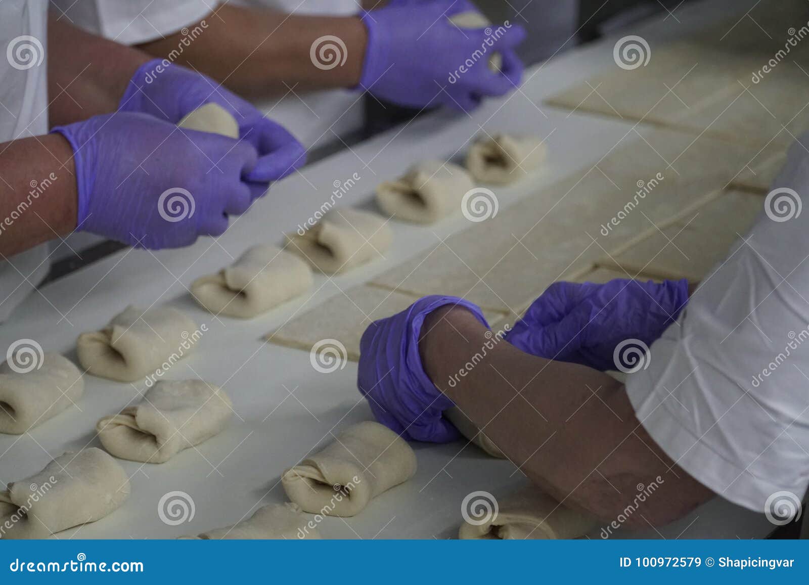 Bread making process. stock image. Image of preparation - 100972579