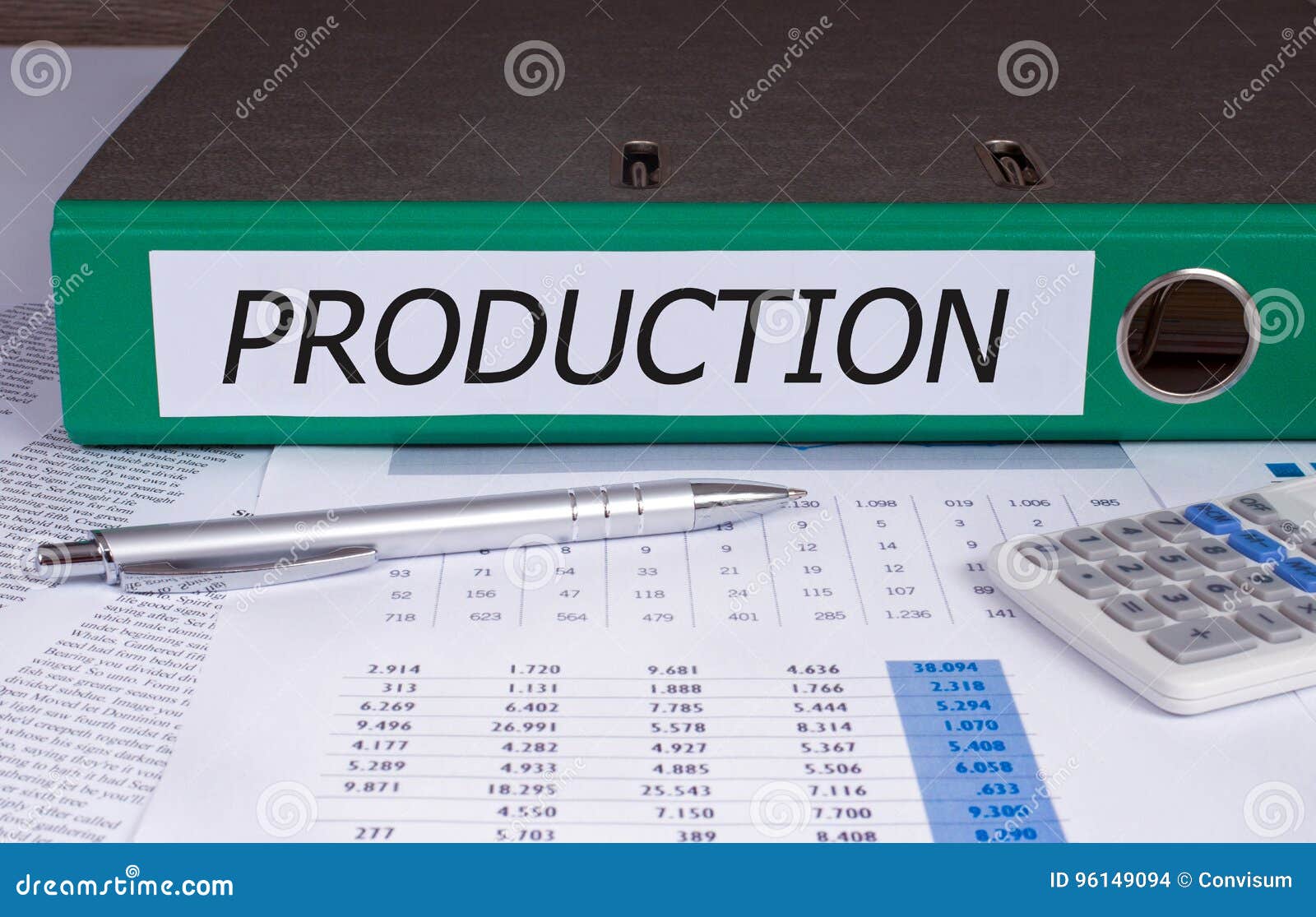 Production Binder on Desk in the Office Stock Photo - Image of binder ...