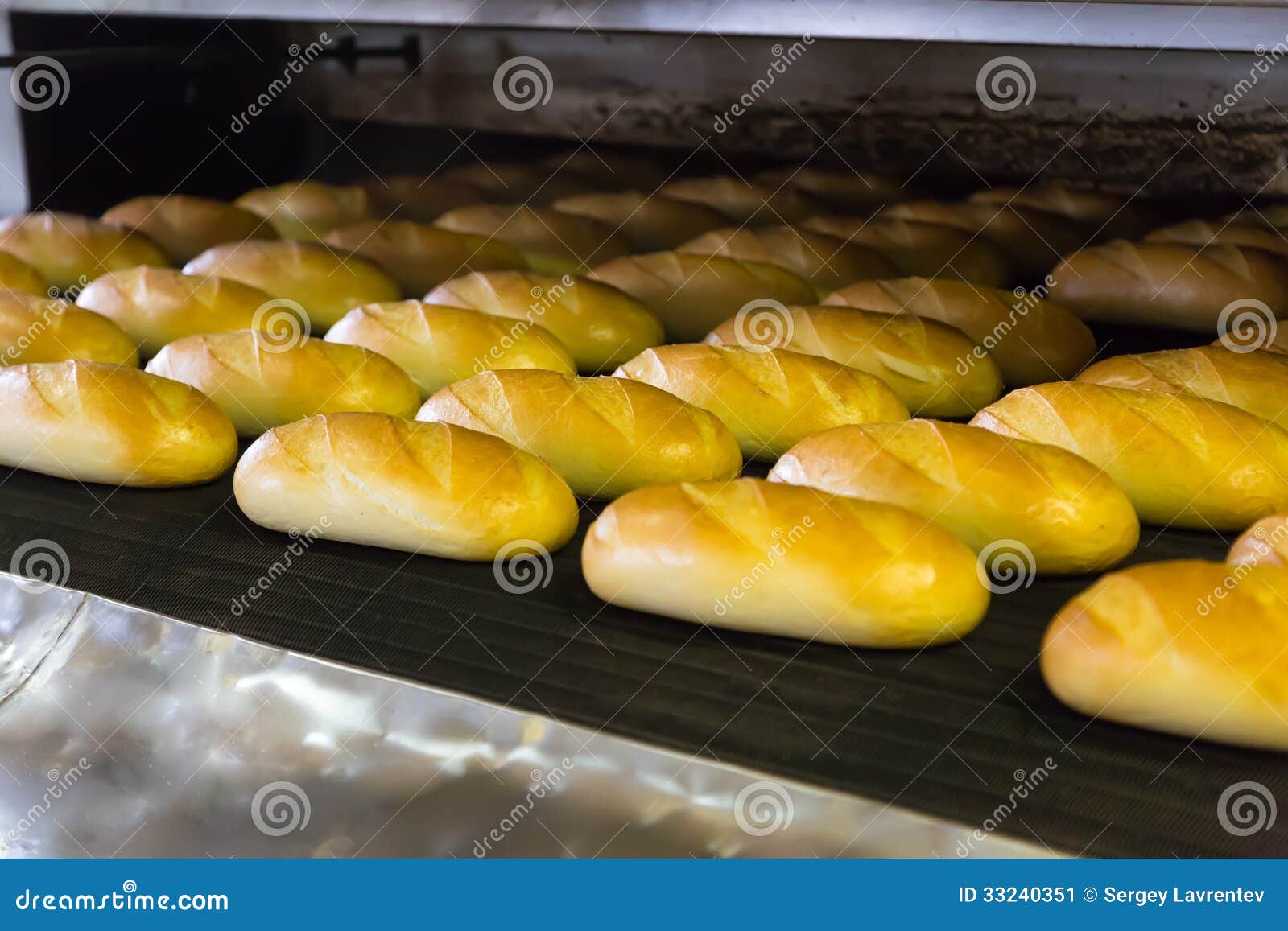 Production of Bread in Factory Stock Image - Image of preparing, baked ...