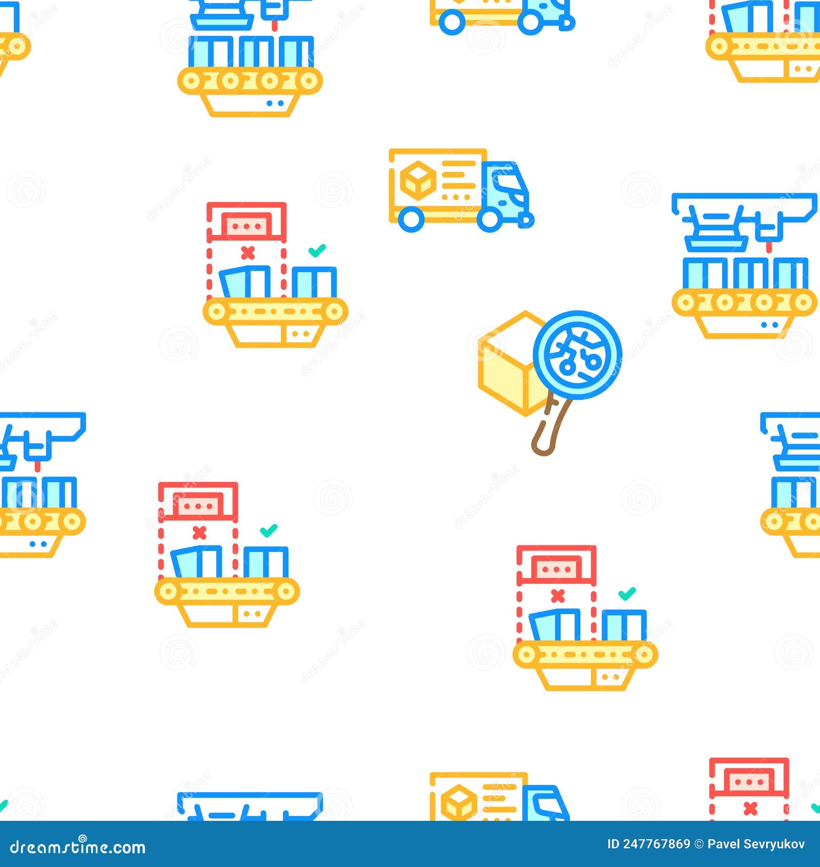 Production Business Vector Seamless Pattern Stock Illustration ...