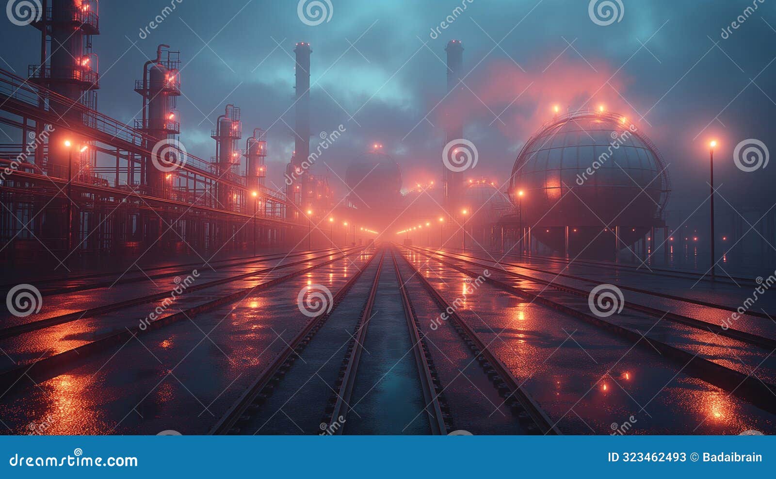 Production Capabilities in the Sunset. Stock Illustration ... Production Capabilities in the Sunset. Stock Illustration ...