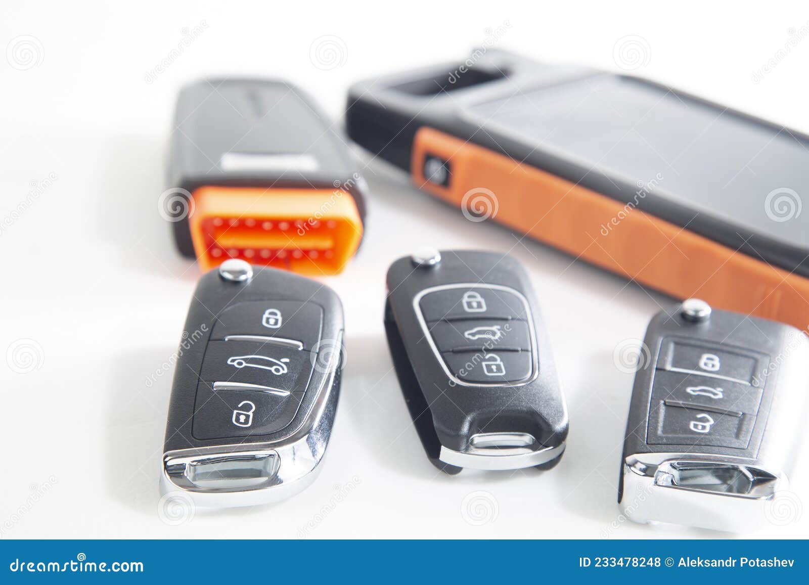 Production of Car Keys, Programming of Car Keys and Repair Stock Photo ...