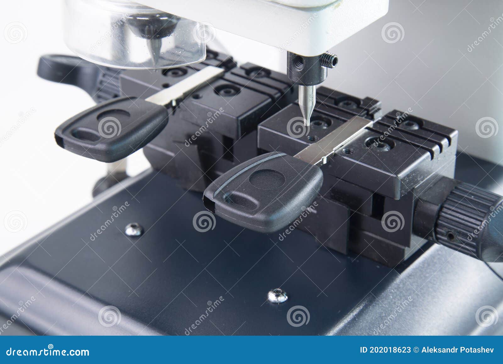 Production of Car Keys on a Specialized Key Machine Stock Image - Image ...