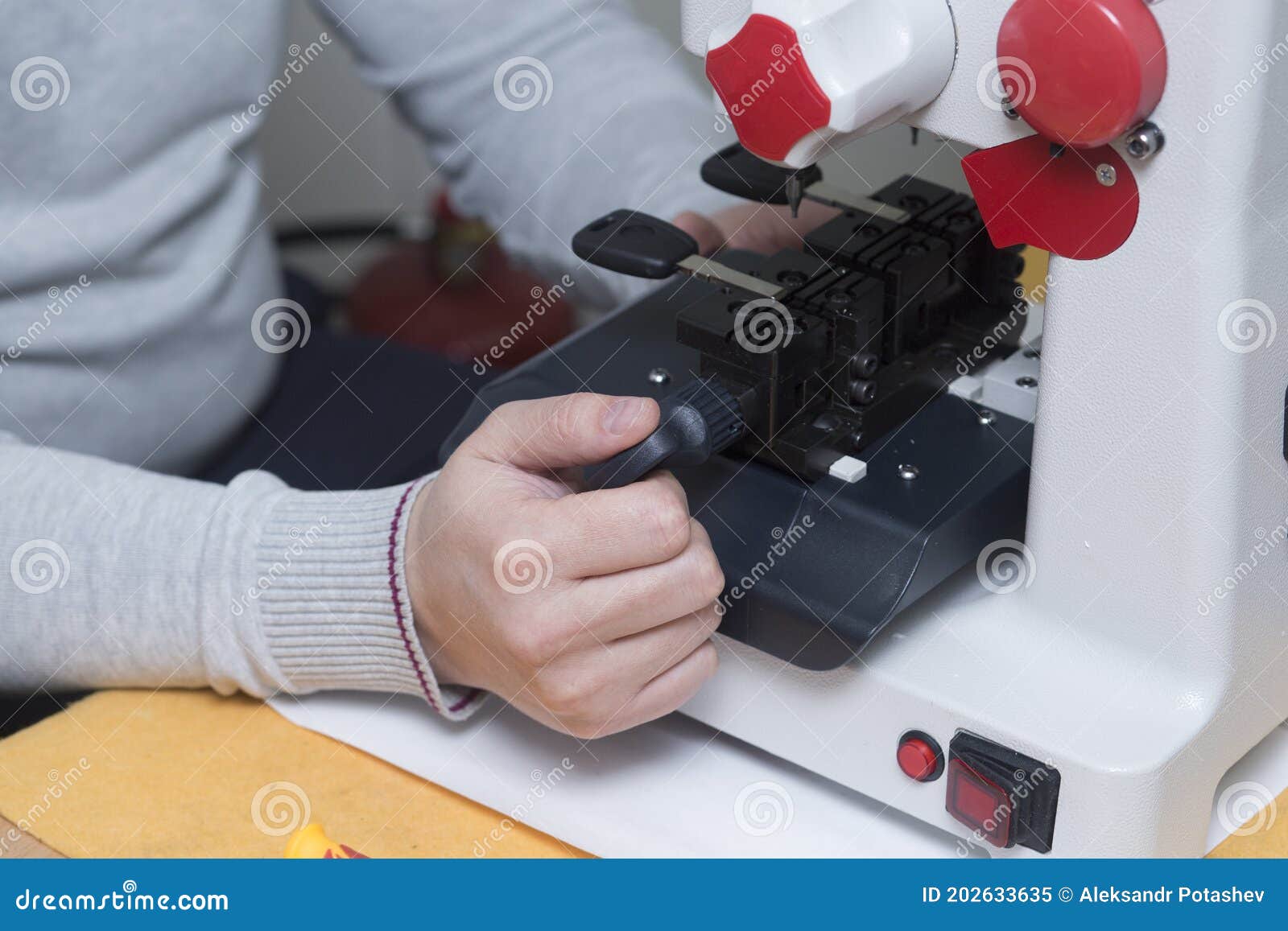 Production of Car Keys on a Specialized Key Machine Stock Image - Image ...