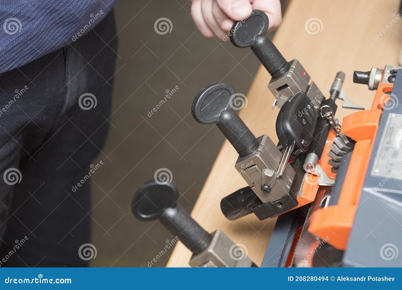 Production of Car Keys on a Specialized Key Machine Stock Photo - Image ...
