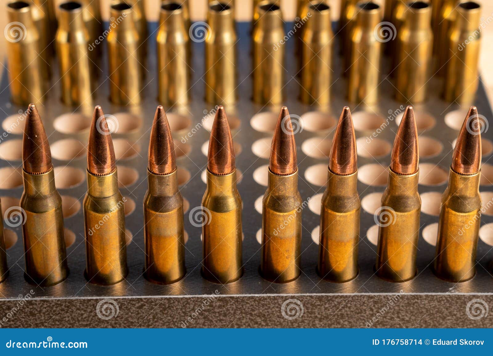 Production of Cartridges for a Rifle, Reload. Empty Shells and ...