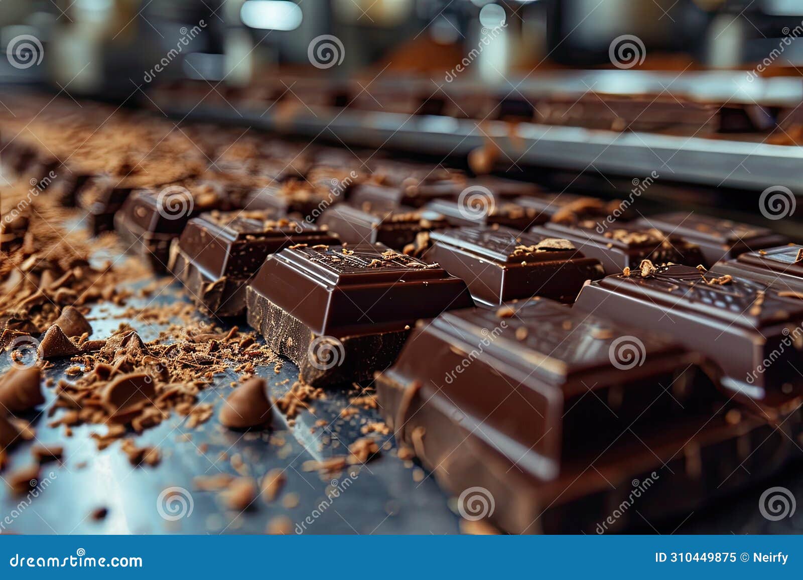 Production of Chocolate Bars Confectionery Factory Stock Image - Image ...