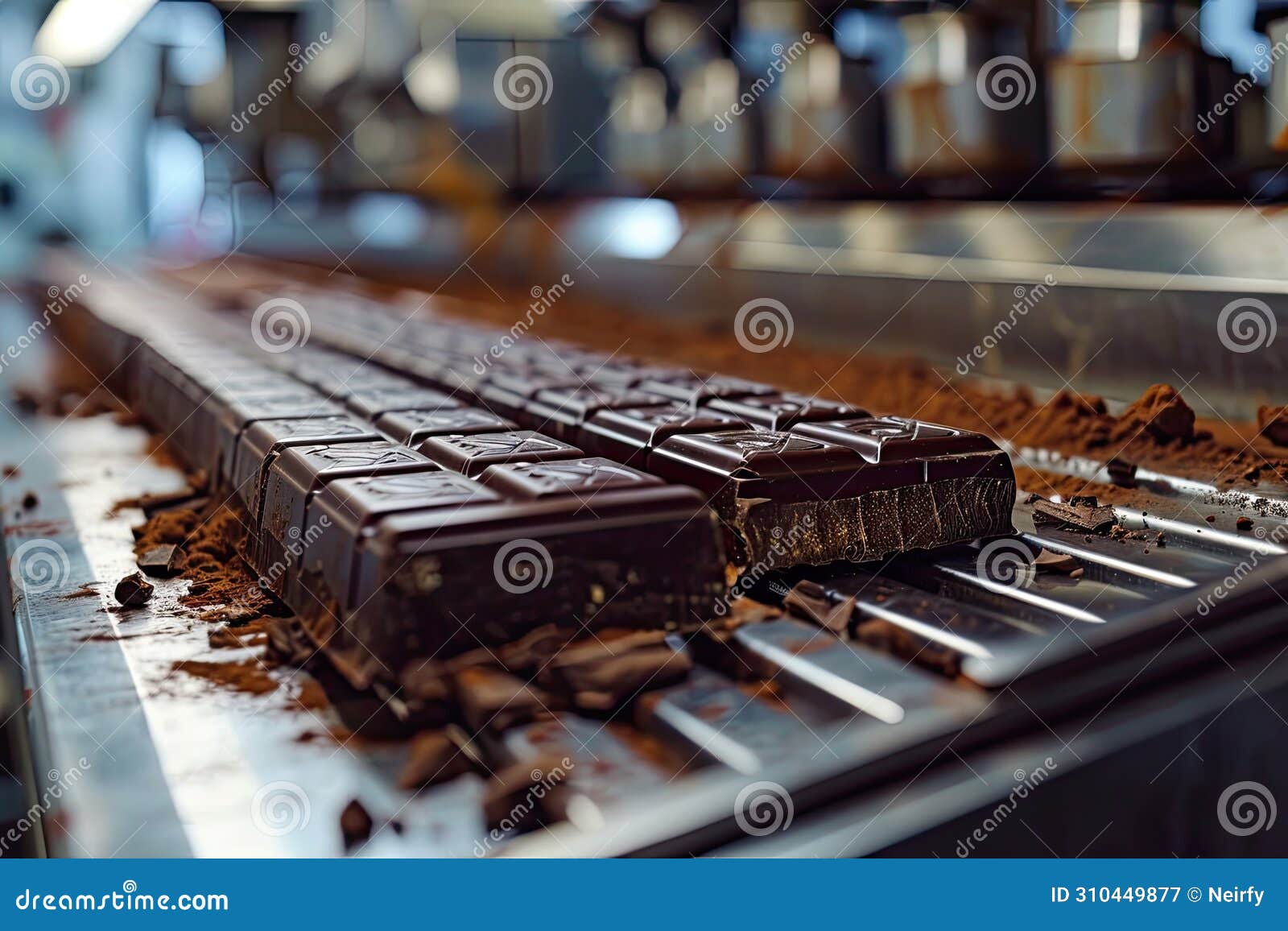 Production of Chocolate Bars Confectionery Factory Stock Image - Image ...