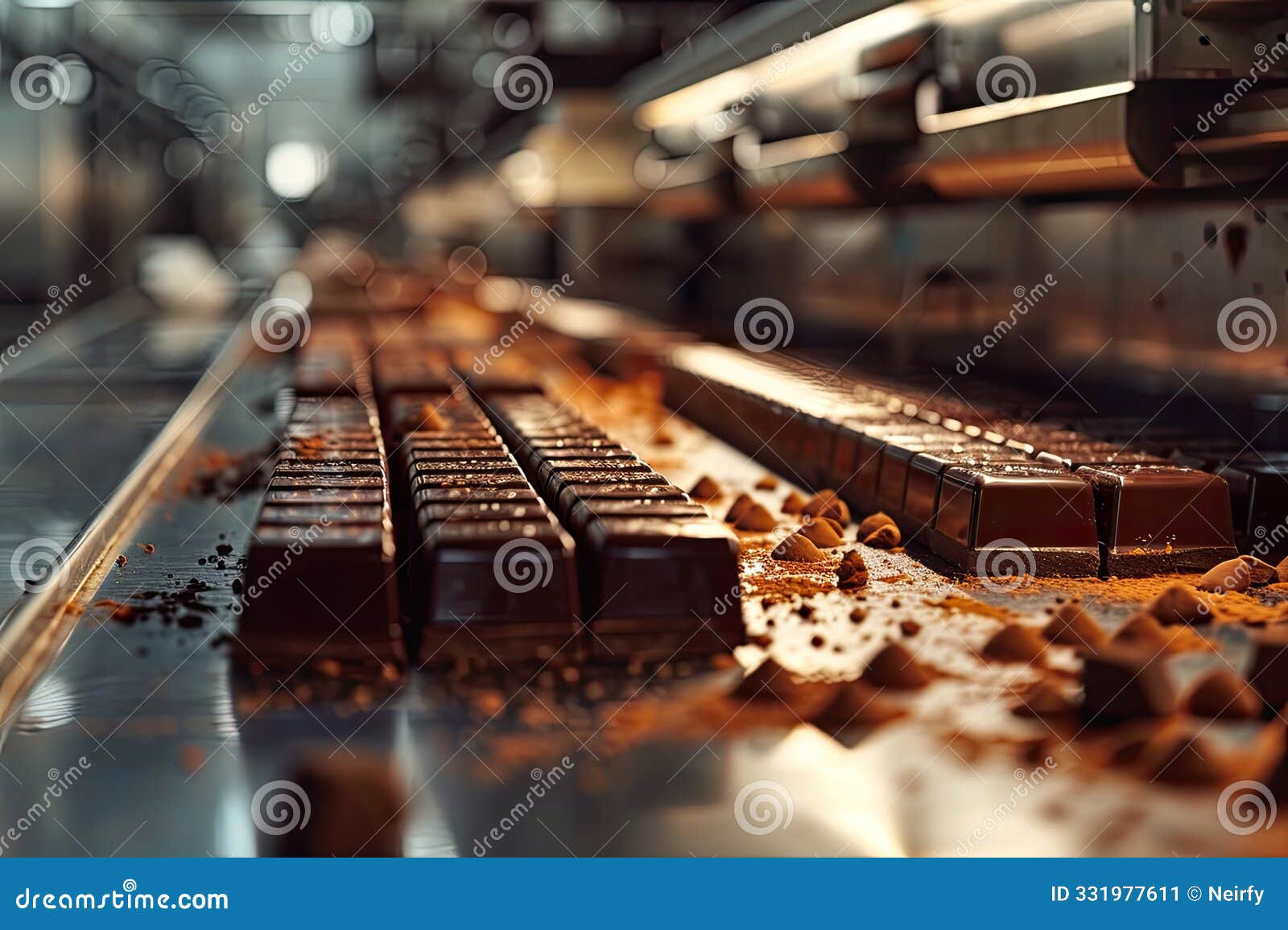 Production of Chocolate Bars Confectionery Factory Stock Image - Image ...