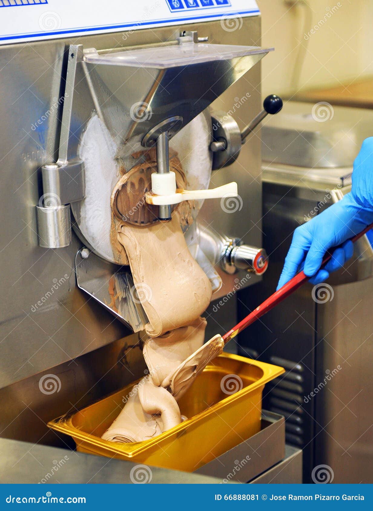 Production of Chocolate Ice Cream Stock Image - Image of milk ...