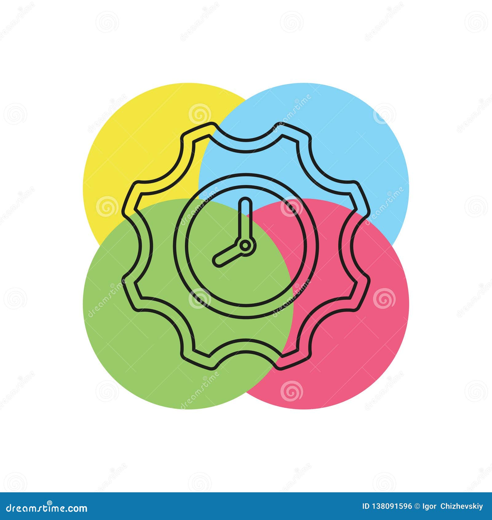 Production Clock Icon, Production Planning Process Vector Illustration ...