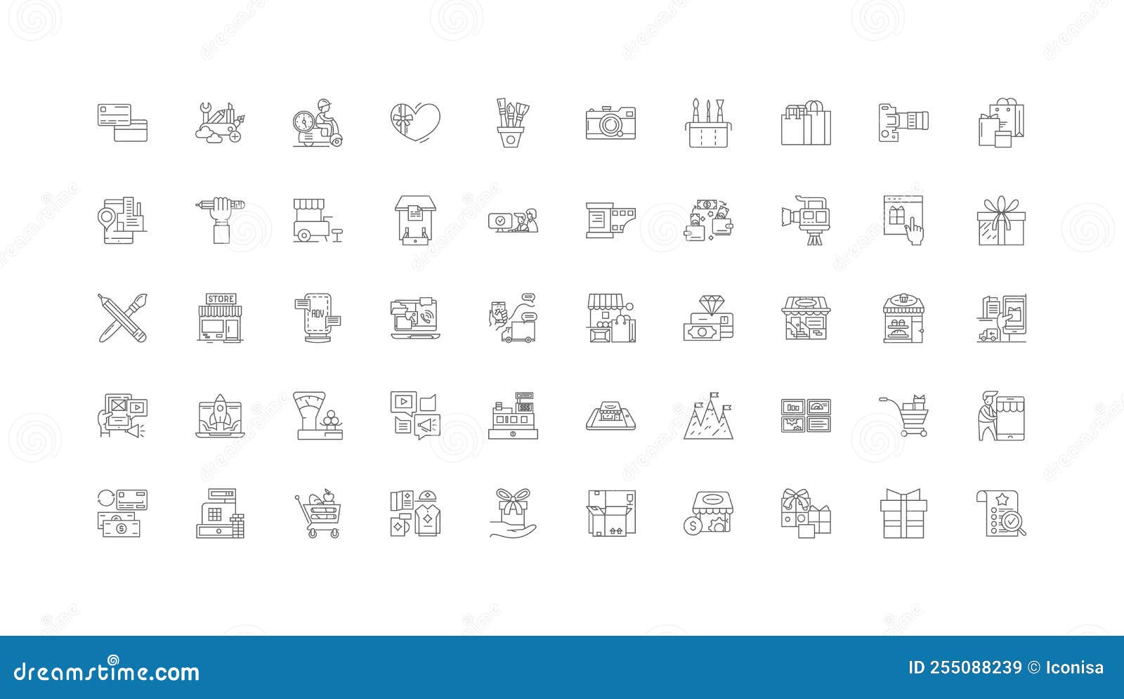 Production Concept Illustration, Linear Icons, Line Signs Set, Vector ...