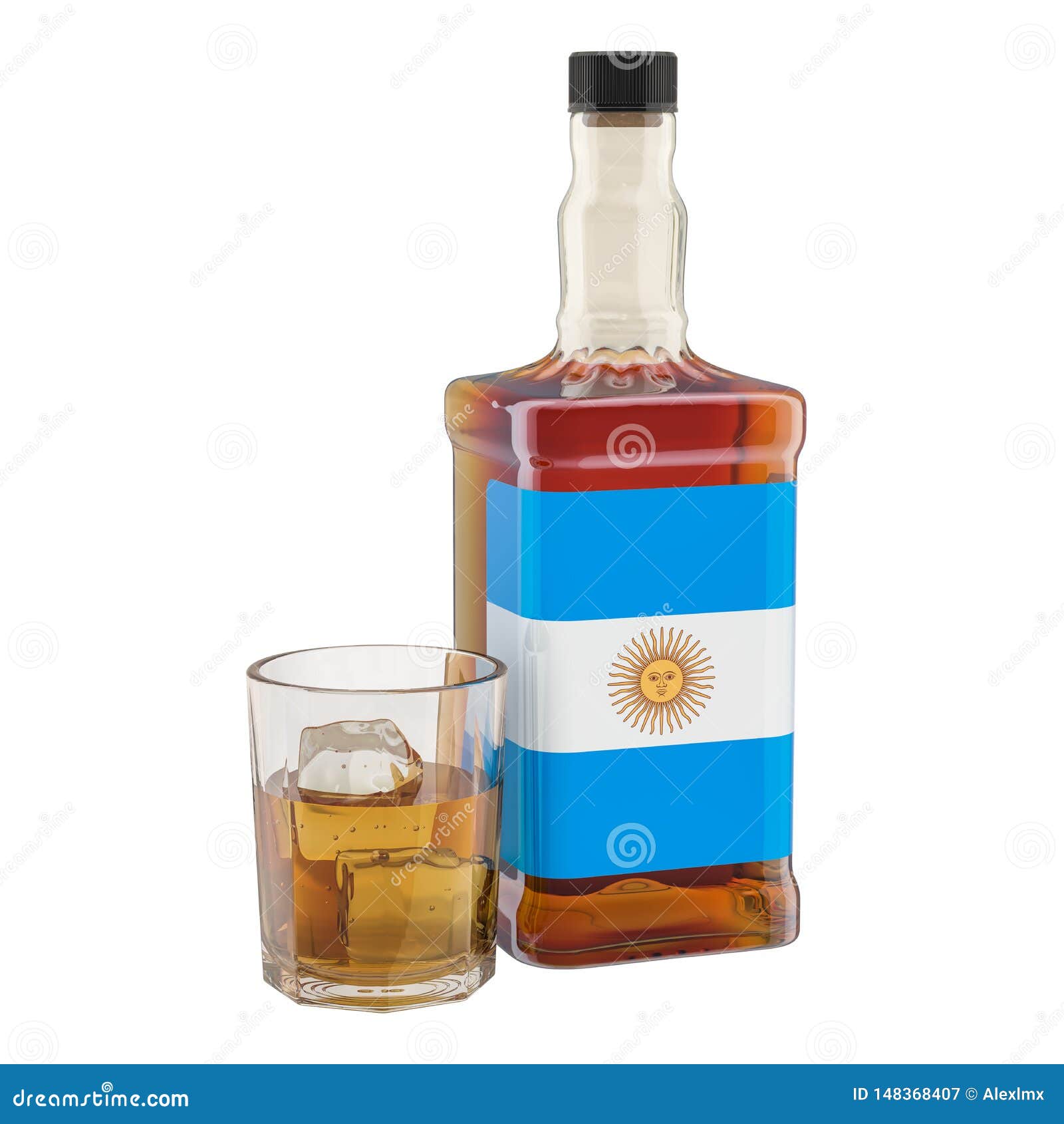 Production and Consumption of Alcohol Drinks in Argentina, Concept. 3D ...