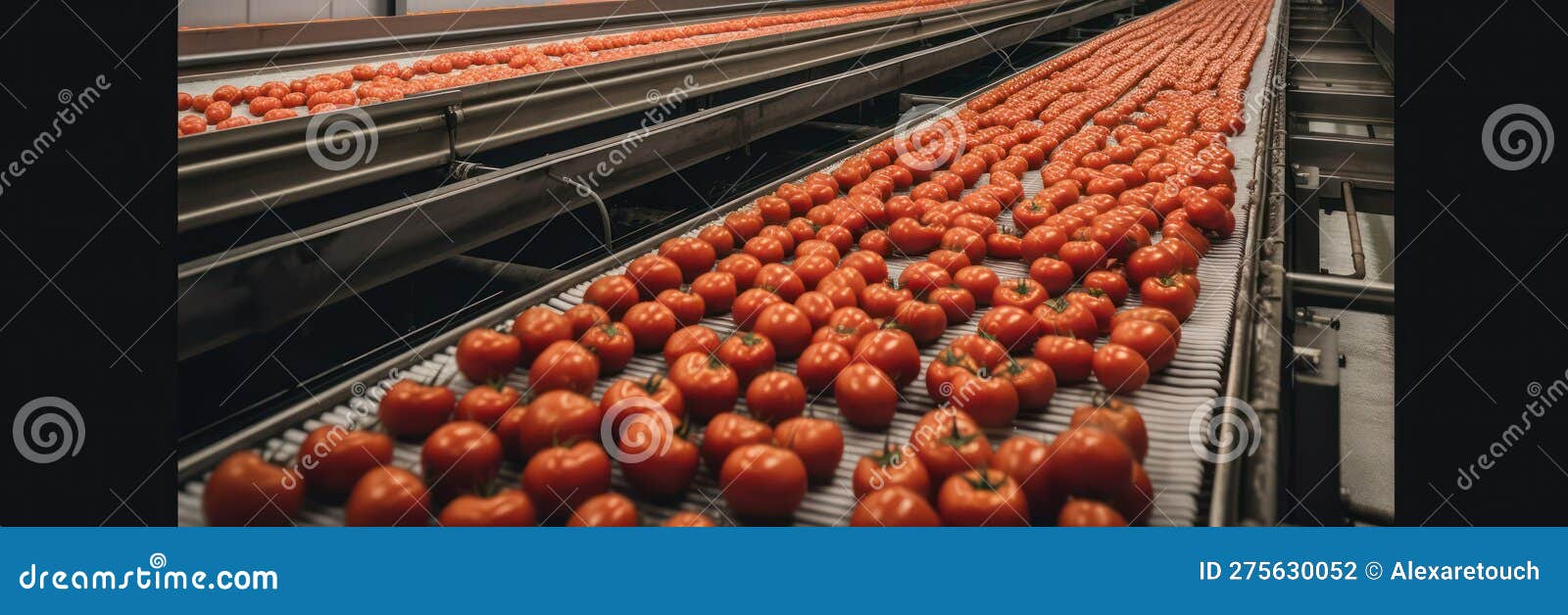 Production. Conveyor Belt for Sorting Subsequent Packaging of Tomato ...