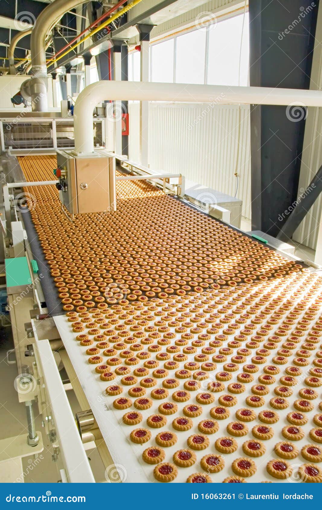 Production Cookie in Factory Stock Image - Image of bake, group: 16063261