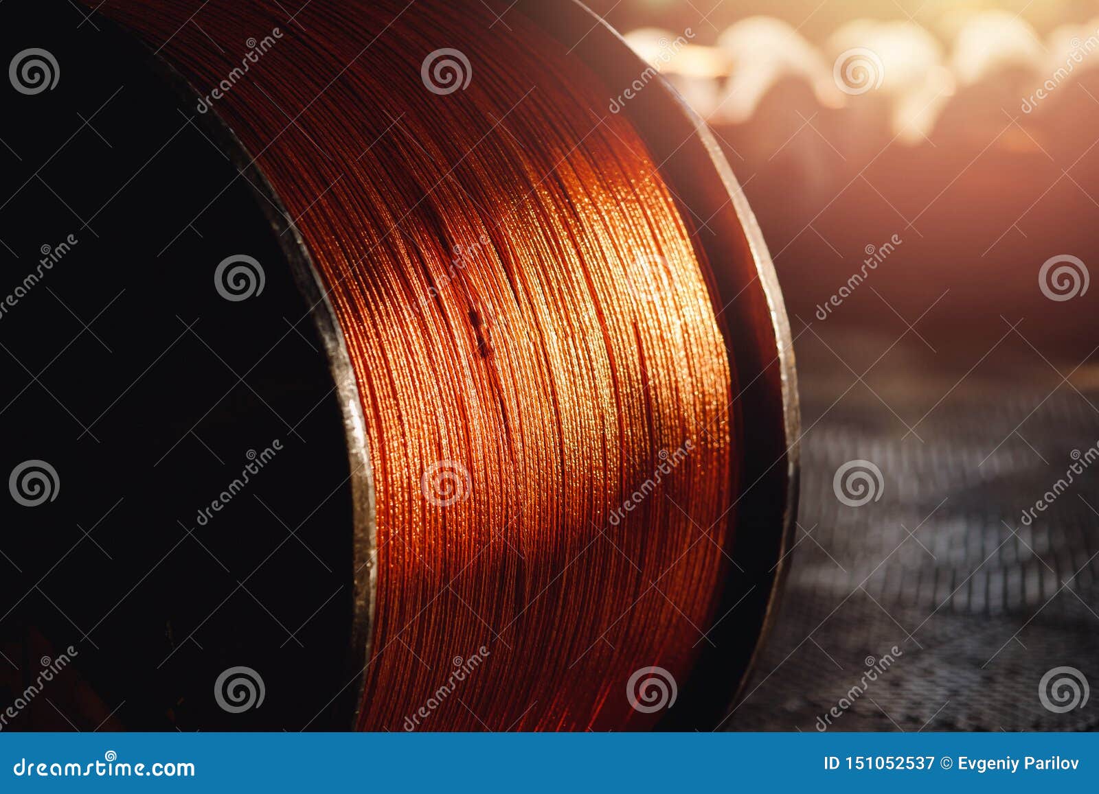 Production of Copper Wire, Bronze Cable in Reels at Factory Stock Image ...